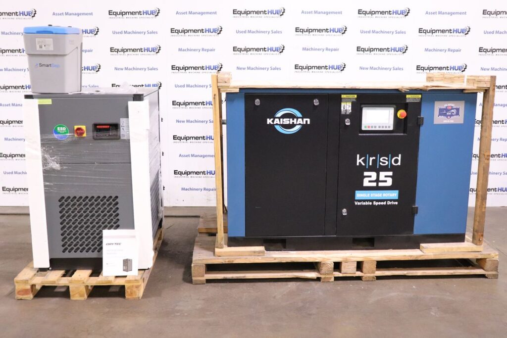 Kaishan KRSD-25VSD 25HP Rotary Screw Air Compressor & DryTec SDE-US-200 Air Dryer - The ...